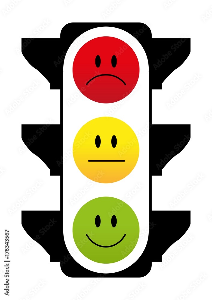 Ampel mit Gesichtern Stock-Vektorgrafik | Adobe Stock