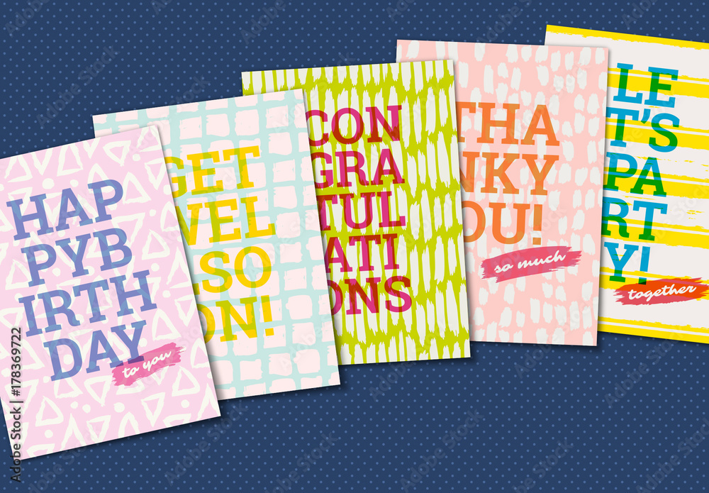 Assorted Greeting Cards Set Stock Template | Adobe Stock