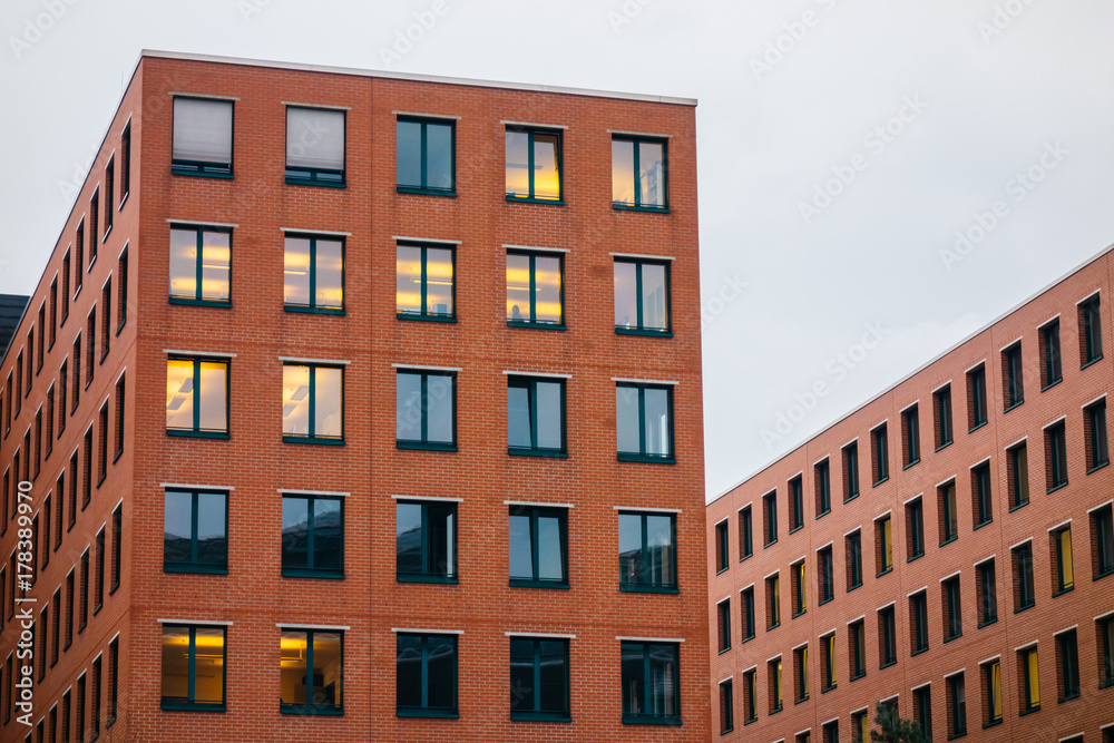 red brick facaded office buildings at potsdamer platz Stock Photo ...