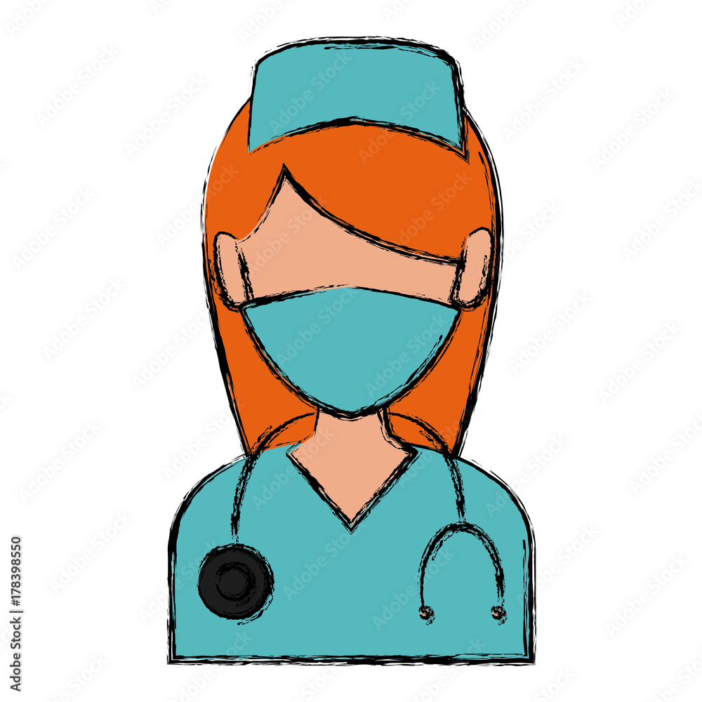 Nurse avatar profile icon vector illustration graphic design Stock ...