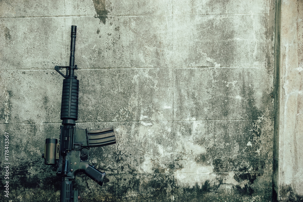 M4A1 (AR-15), M-16 assault rifle gun for the American military is ...