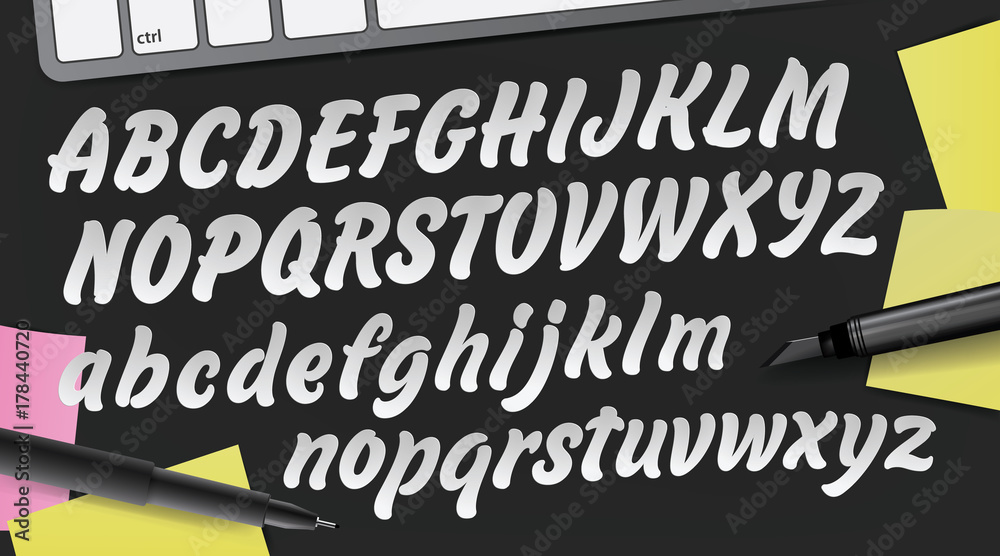 Vector Alphabet. Exclusive Custom Letters. Lettering and Custom ...