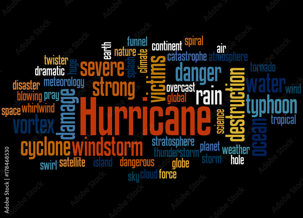 Hurricane, word cloud concept 4 Stock Illustration | Adobe Stock