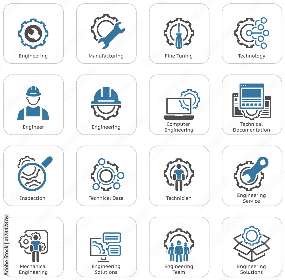 Line Engineering Icons Stock Vector | Adobe Stock