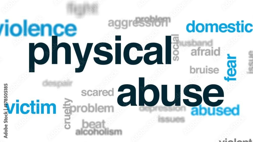 Physical abuse animated word cloud, text design animation. Stock Video ...