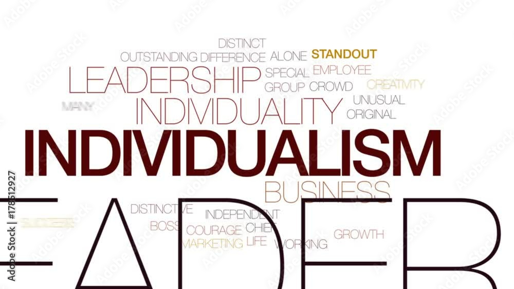 Individualism animated word cloud, text design animation. Kinetic ...