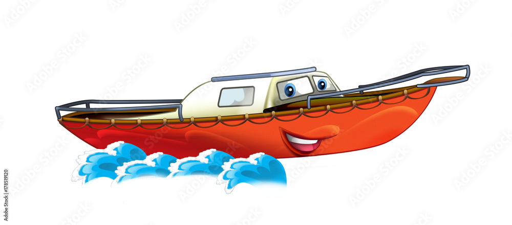 Cartoon motor boat - illustration for children Stock Illustration ...