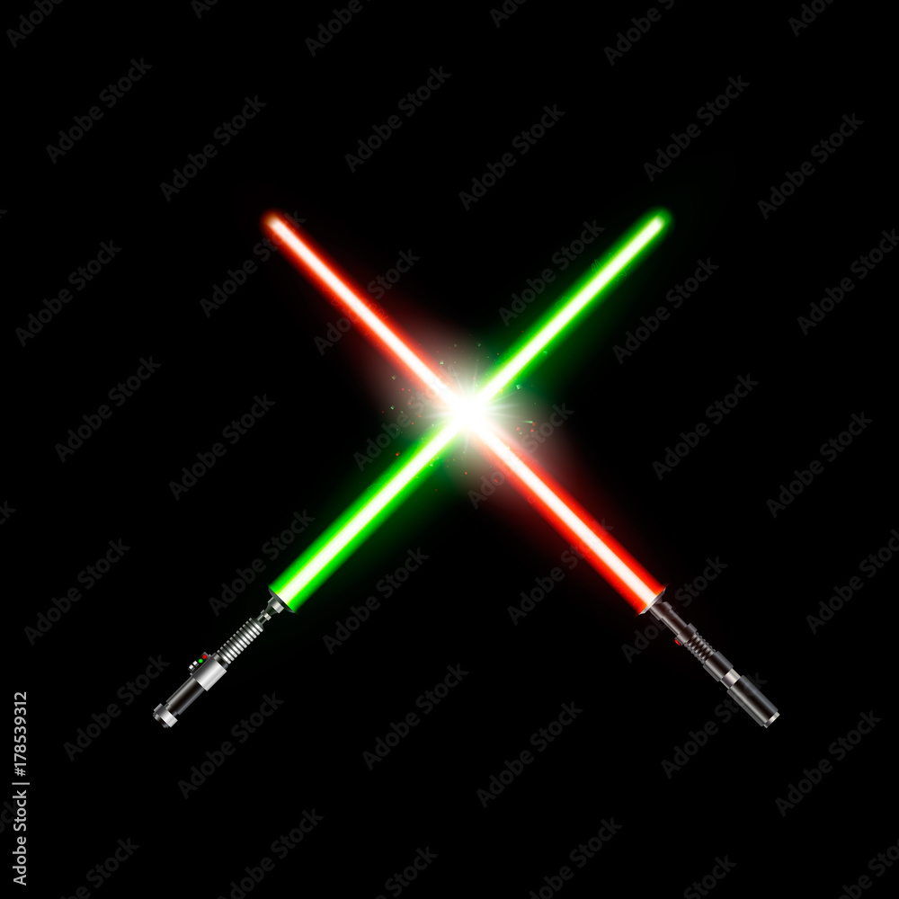 Photo & Art Print Two realistic light swords, Ihor