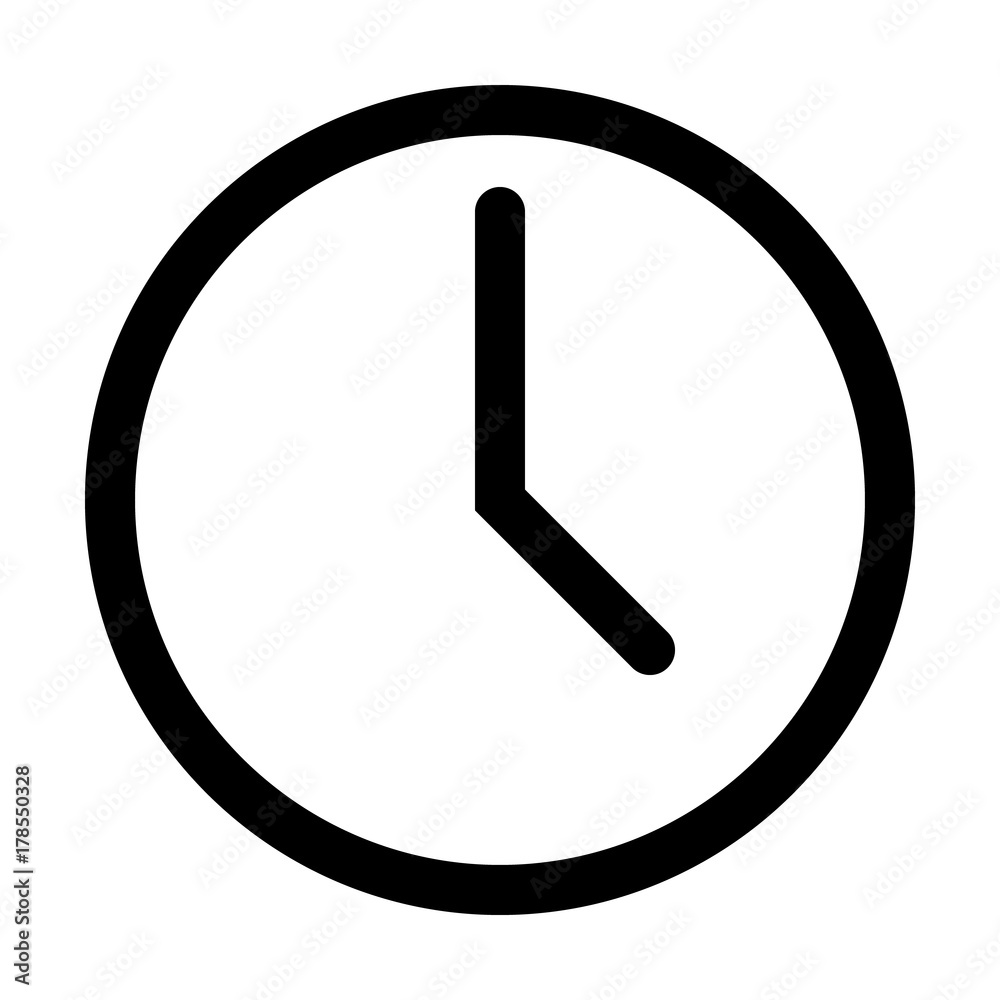 Clock icon in trendy flat style isolated on white background. Clock ...