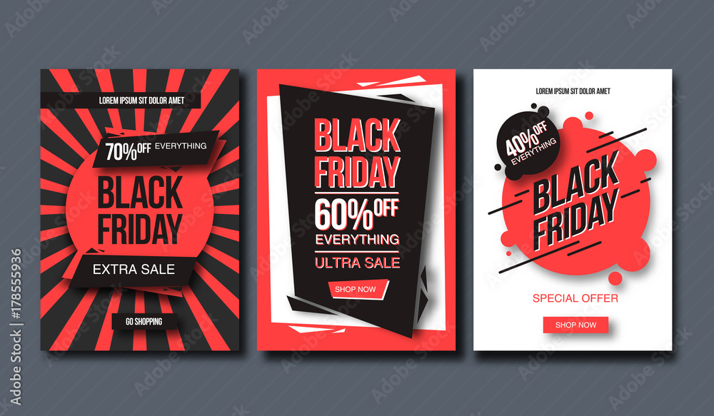 Black friday sale design template. conceptual layout for web and print ...