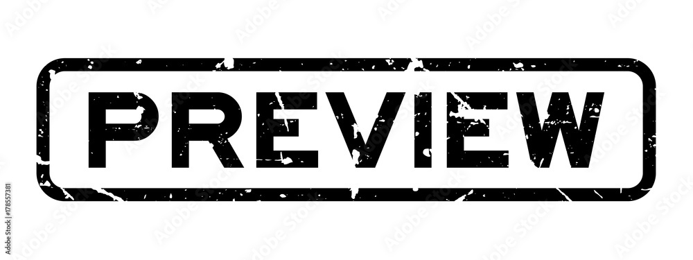 Grunge black preview word square rubber seal stamp on white background ...