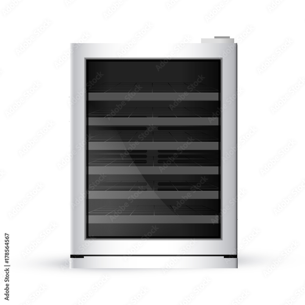 Vector illustration of modern realistic frige on white background ...