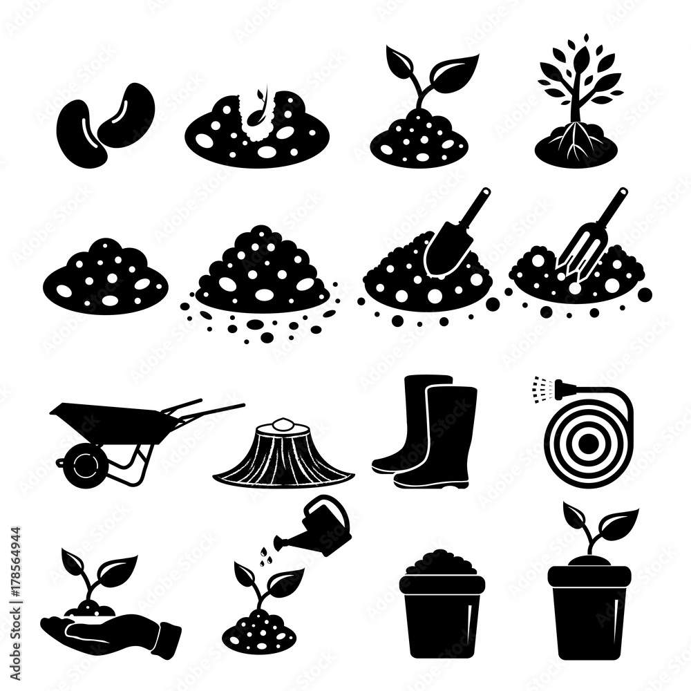 vector of soil icon set Stock Vector | Adobe Stock
