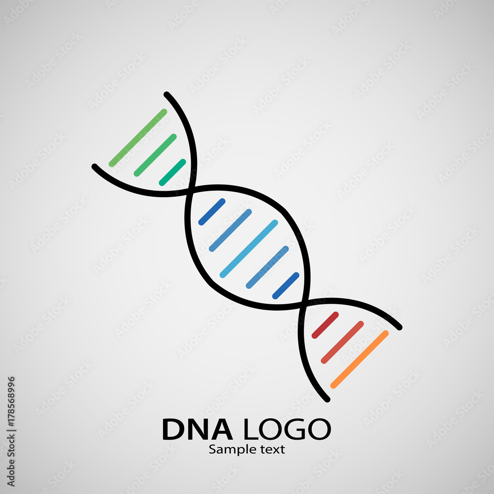 Logo dna structure. Vector pattern of the molecule. Icon for the ...