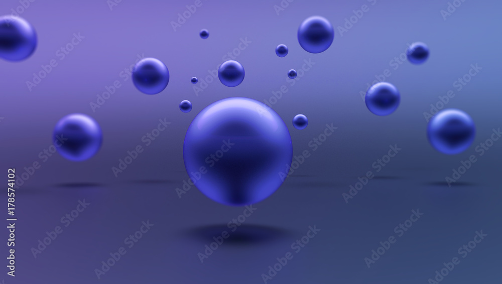 Abstract Futuristic Background. 3d Rendering Backdrop with Spheres ...