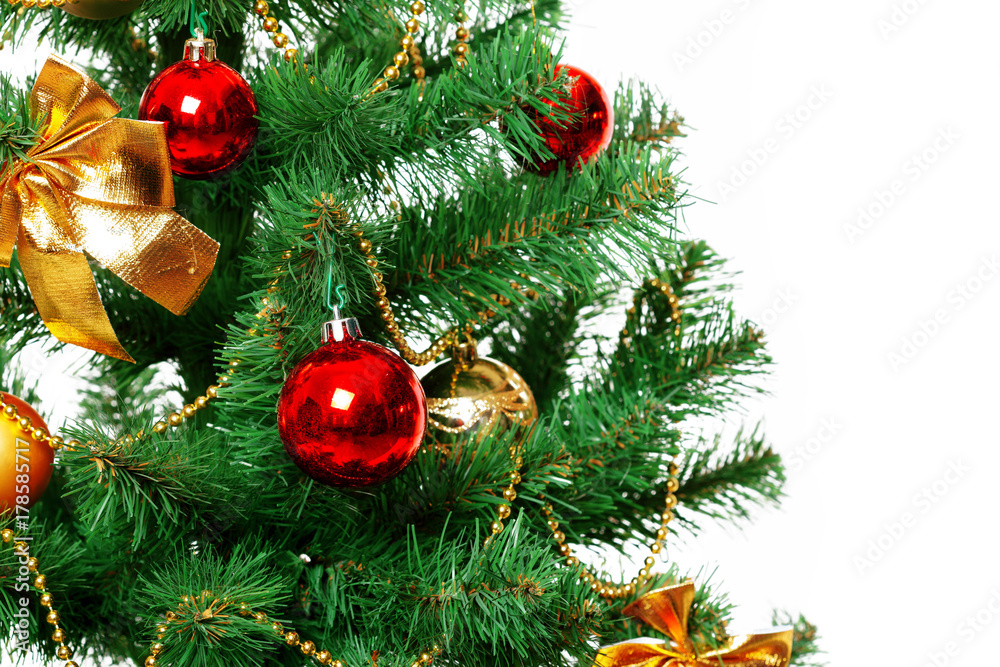 Christmas Tree isolated on white background Stock Photo | Adobe Stock