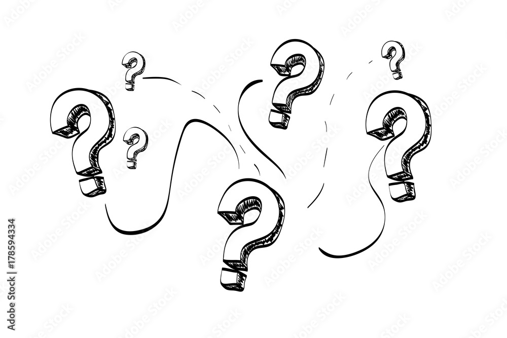 Question mark on a white background Stock Illustration | Adobe Stock
