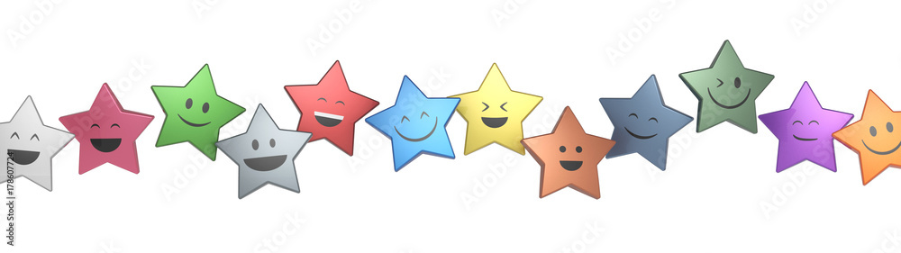 Lustige und bunte Sternchen Stock-Illustration | Adobe Stock