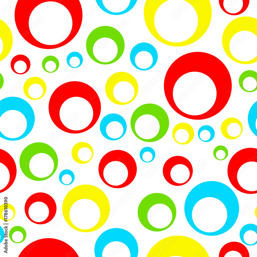 seamless tileable pattern with circles in multiple colors Stock Vector ...