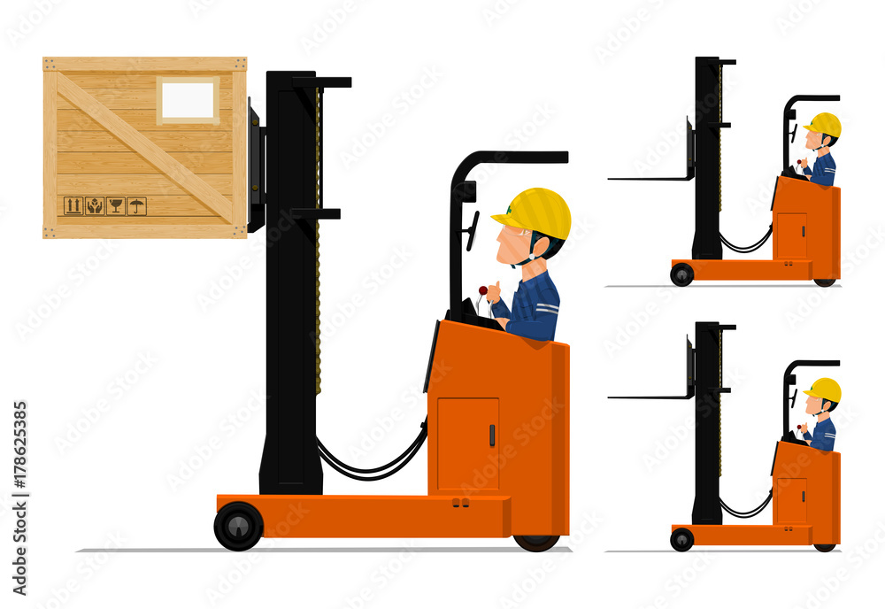 A worker is driving the loader machine on transparent background Stock ...