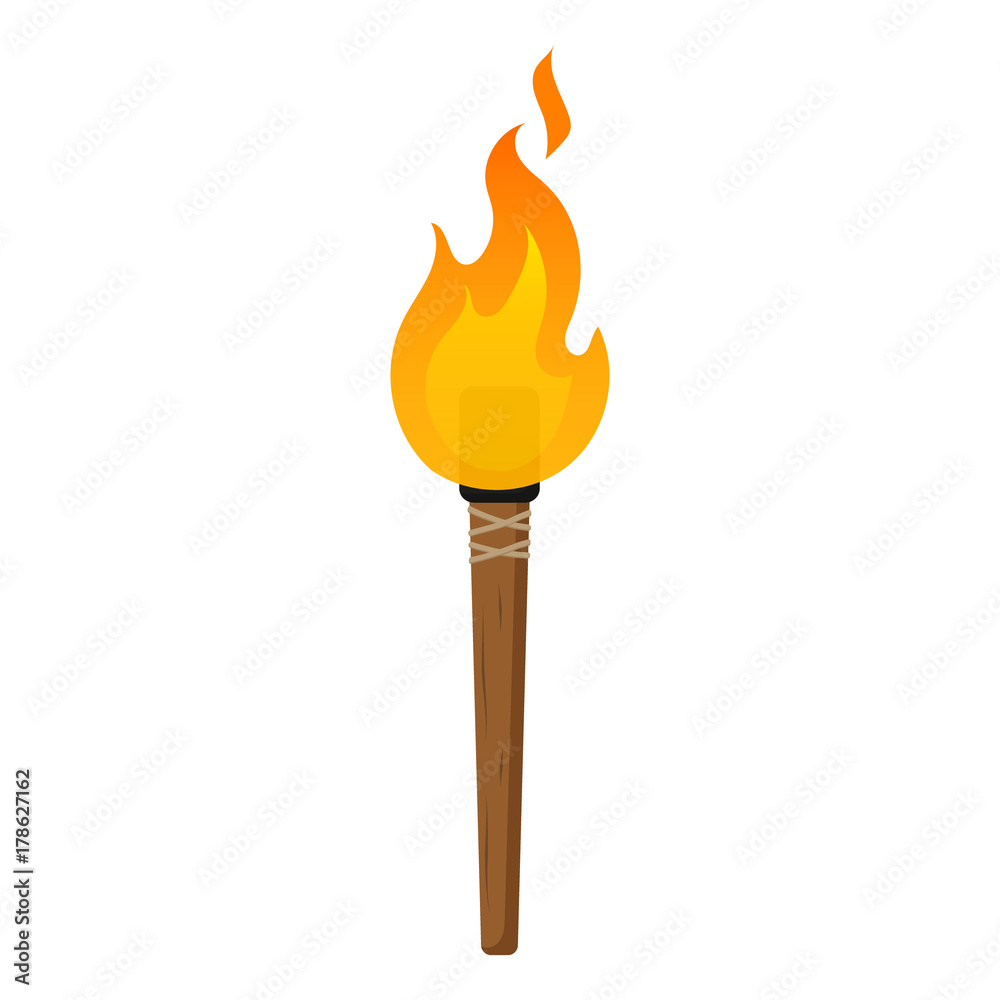 Torch. Flat design. Vector. Stock Vector | Adobe Stock