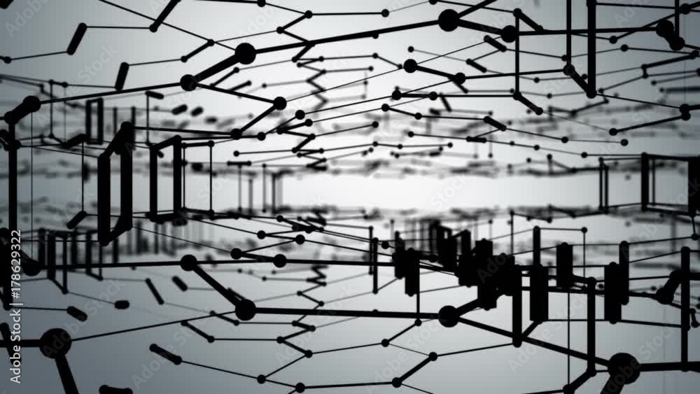 Graphene Structure black-and-white Background, seamless looping 3d ...