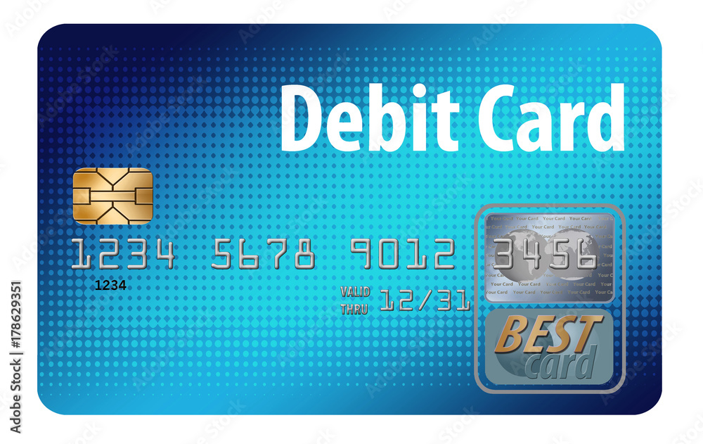 Debit card isolated on a white background Stock Illustration | Adobe Stock