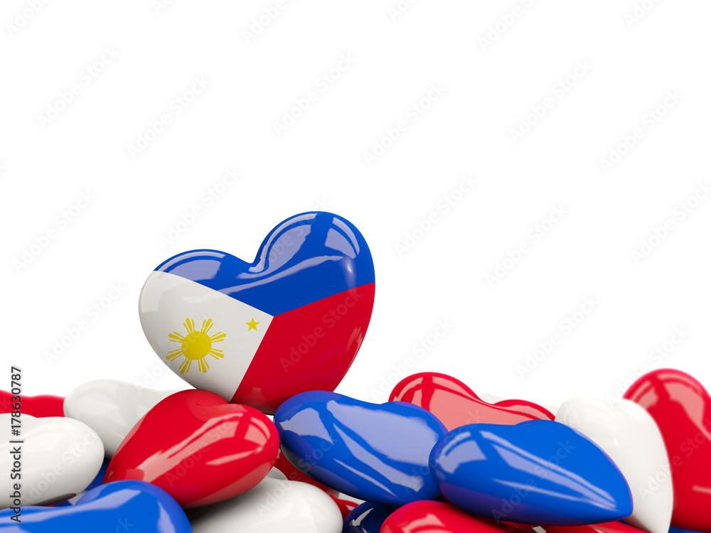 Heart with flag of philippines Stock Illustration | Adobe Stock