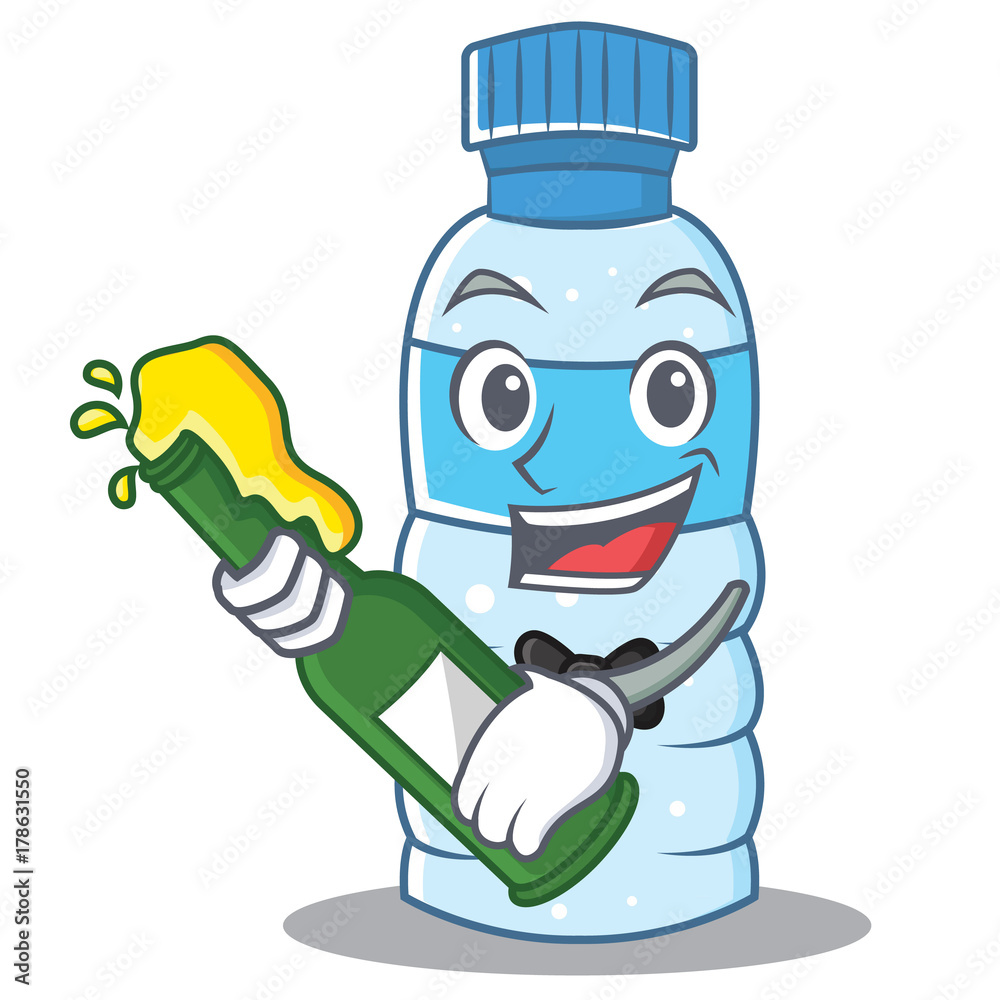 With beer bottle character cartoon style Stock Vector | Adobe Stock