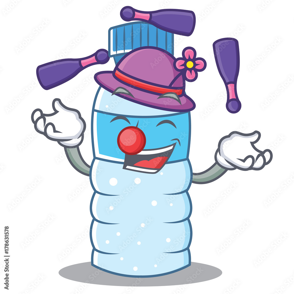 Juggling bottle character cartoon style Stock Vector | Adobe Stock