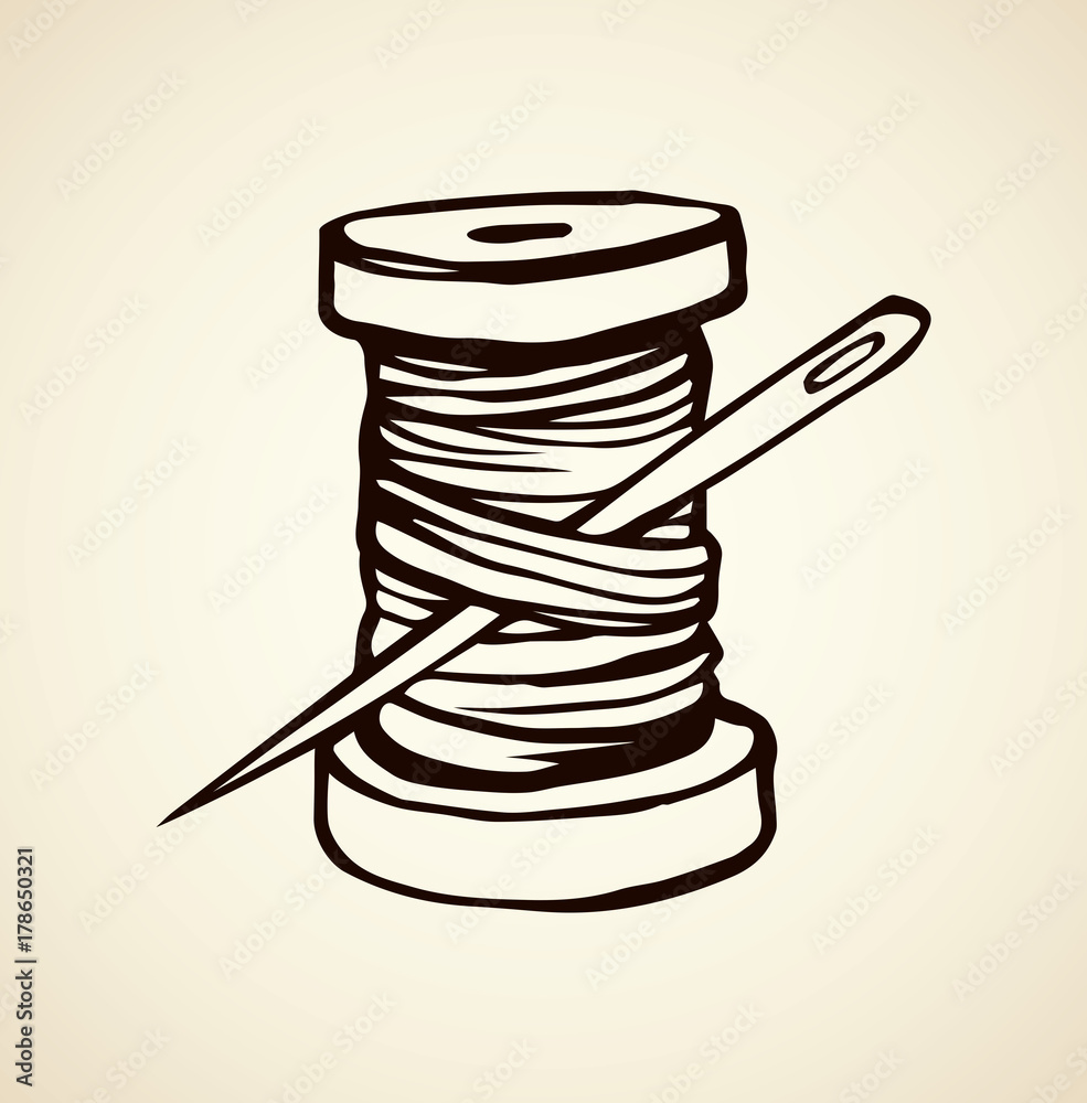 Spool of thread. Vector drawing Stock Vector | Adobe Stock