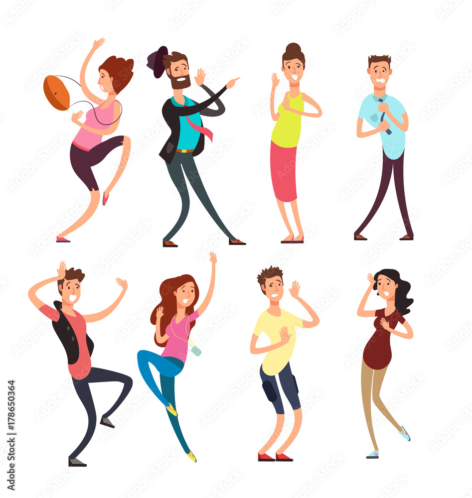 Cartoon scared people. Nervous and worried persons vector characters ...