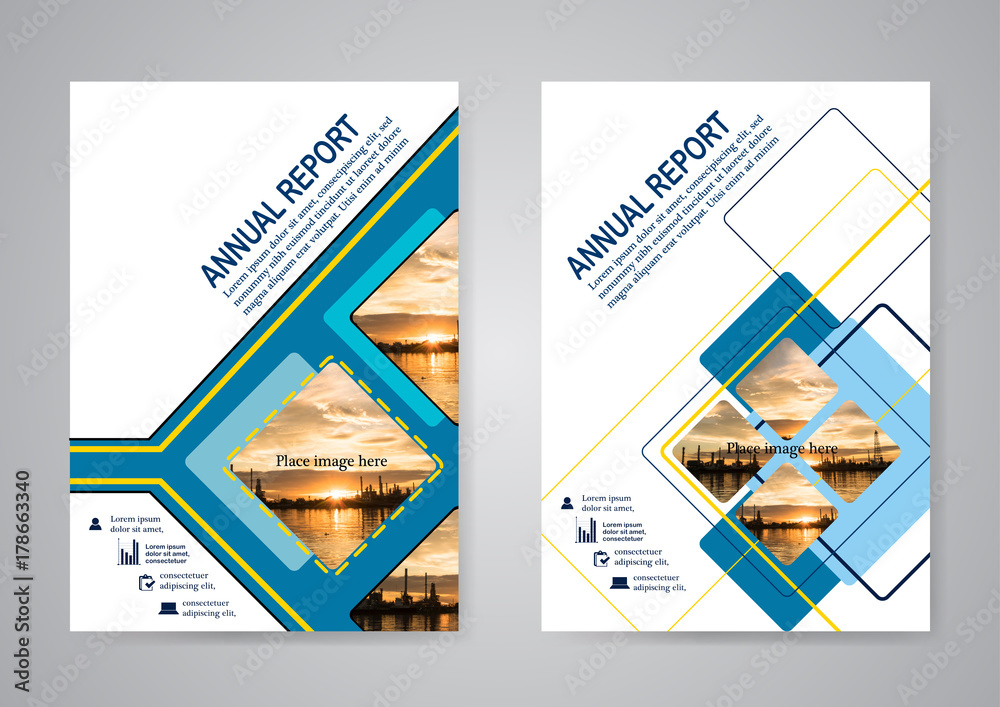 Vector design of cover annual report templates A4 scale size Stock ...