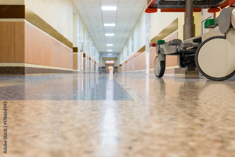 An interior of a hospital hallway Stock Photo | Adobe Stock