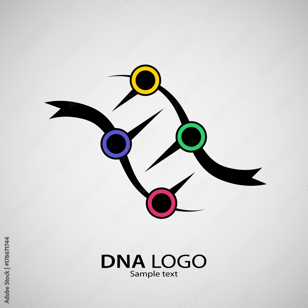 Logo dna structure. Vector pattern of the molecule. Icon for the ...