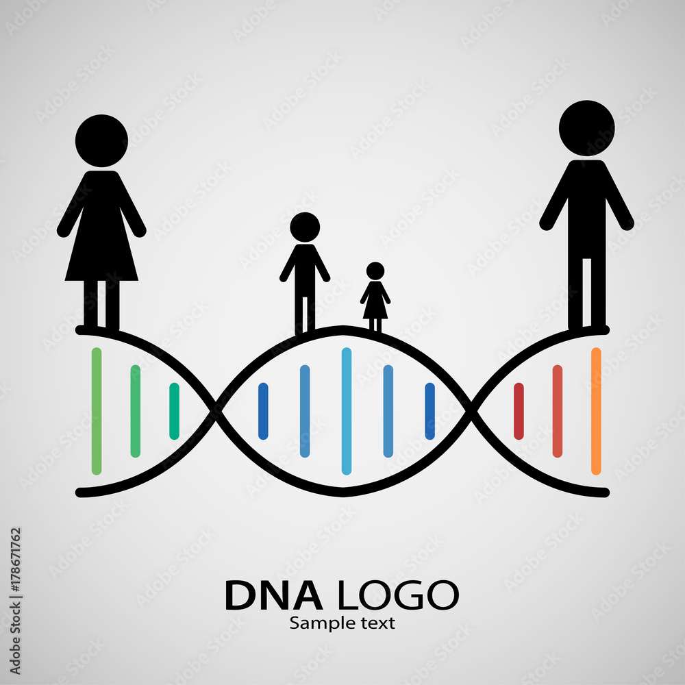 Logo dna structure. Vector pattern of the molecule. Icon for the ...