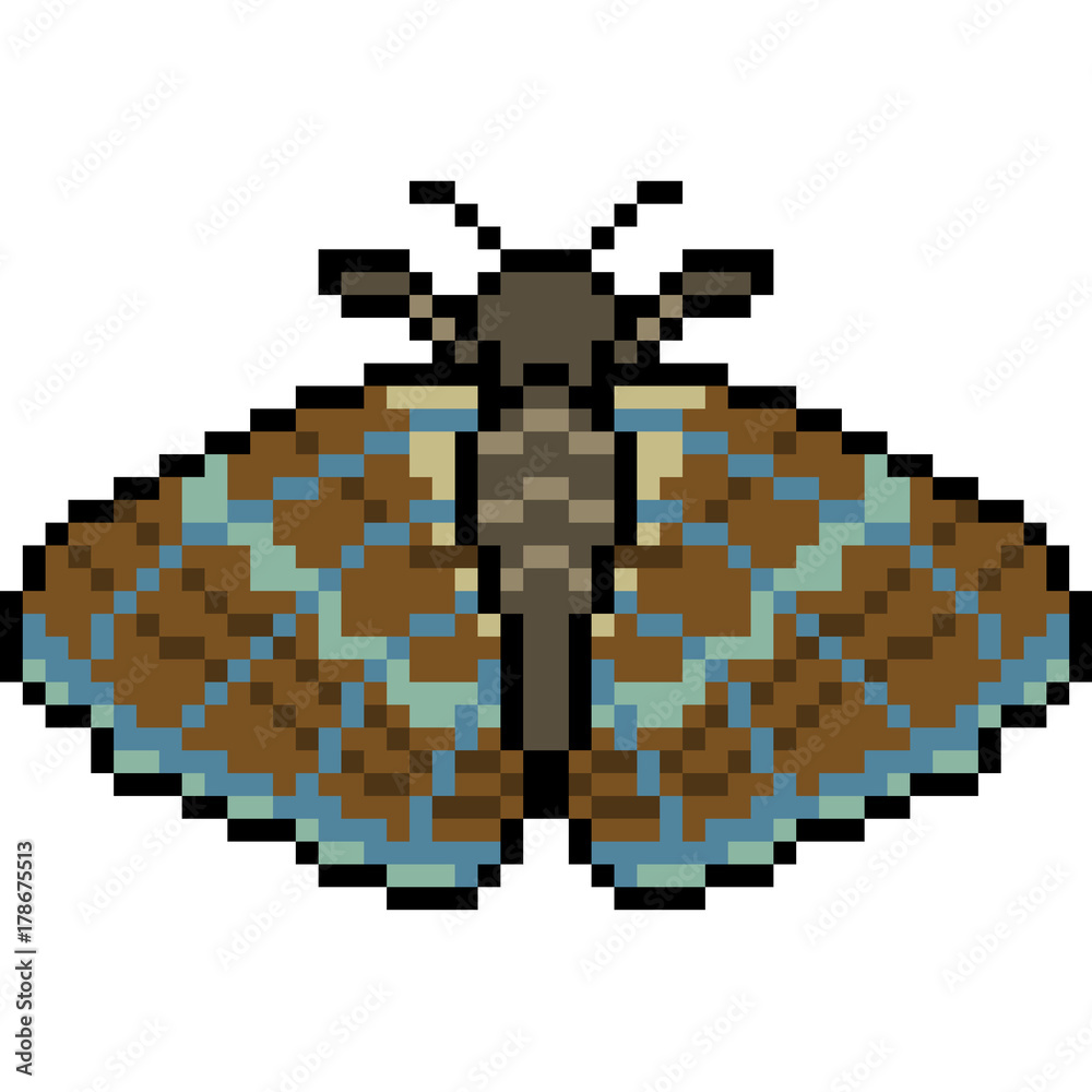 vector pixel art insect moth Stock Vector | Adobe Stock