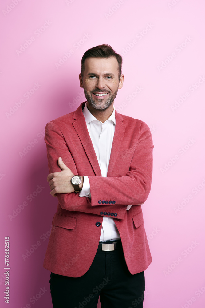 Foto de Front view of man at studio shot . do Stock | Adobe Stock