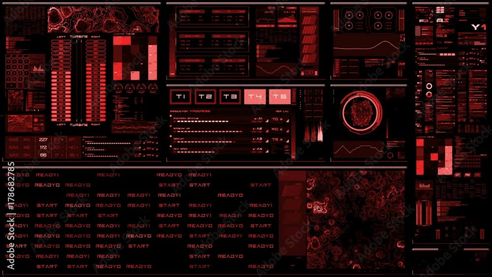 Red futuristic interface/Digital screen/Detailed abstract background ...