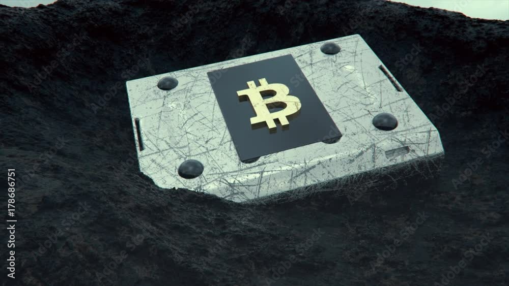 Vidéo Stock Uncovering a chest of bitcoins. Literal Bitcoin mining ...