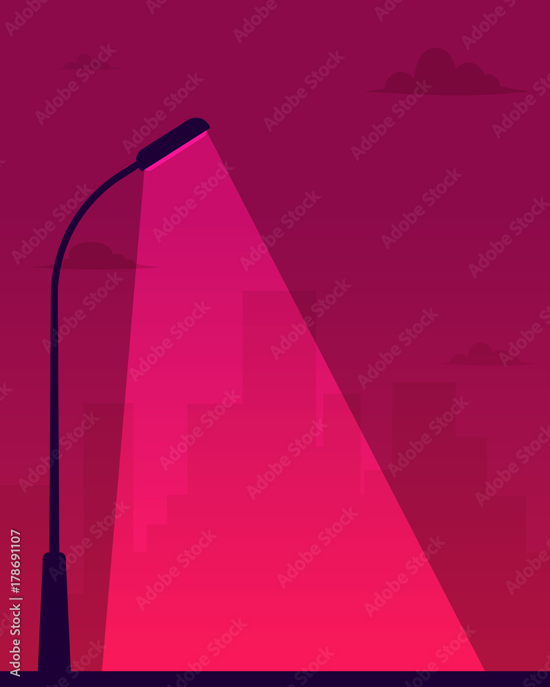 Street lights at night Stock Vector | Adobe Stock