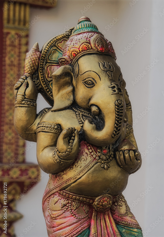 Ganesh Statue Wat Pabong Chiang Mai Thailand Stock Photo | Adobe Stock