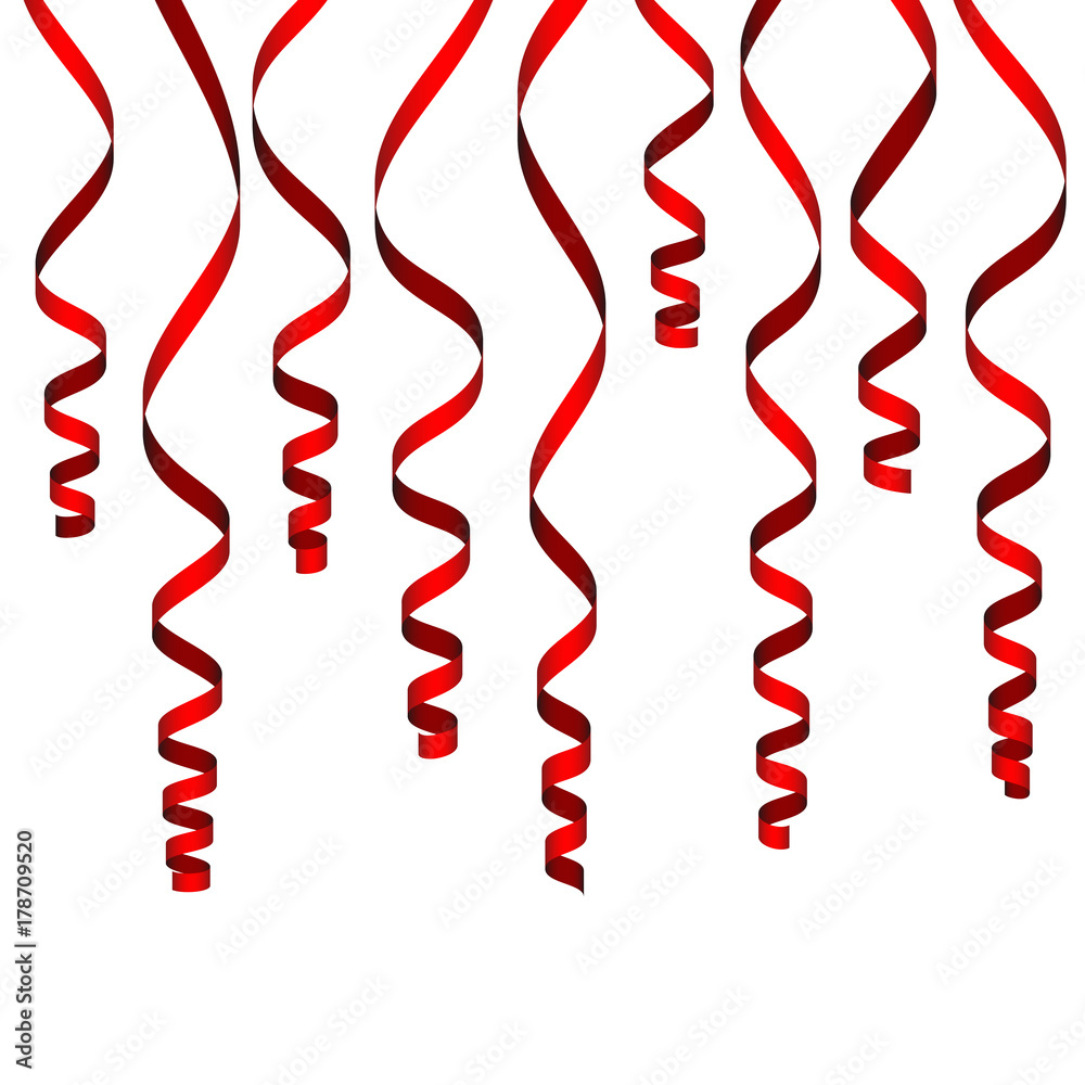 Set of colorful ribbon for celebration or party illustration ...