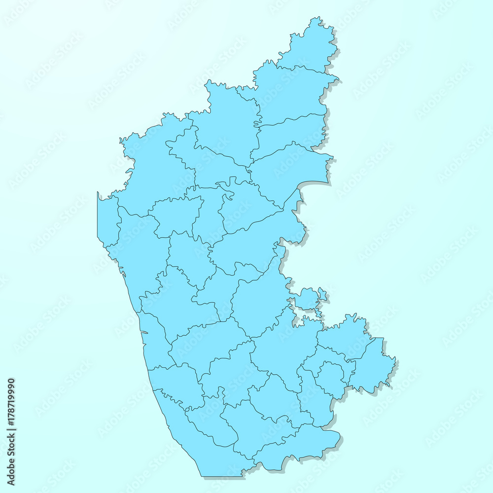 Karnataka blue map on degraded background vector Stock Vector | Adobe Stock