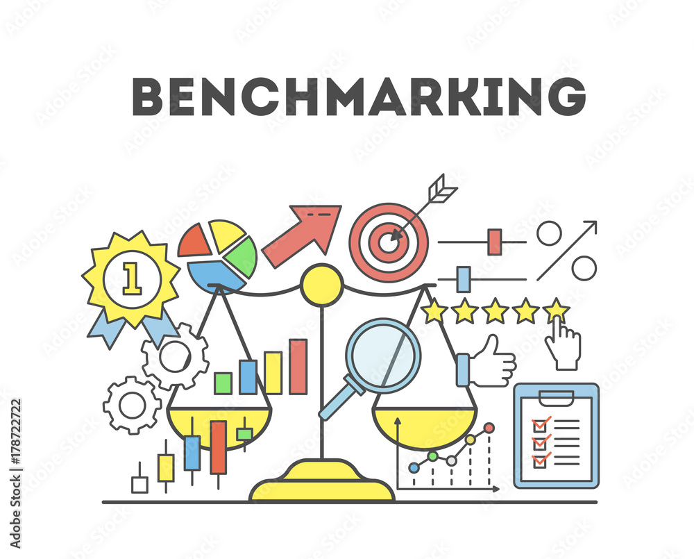 Benchmarking concept illustration. vector de Stock | Adobe Stock