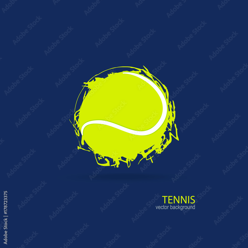 Vector tennis ball. Design print for T-shirts. Element sports for the ...