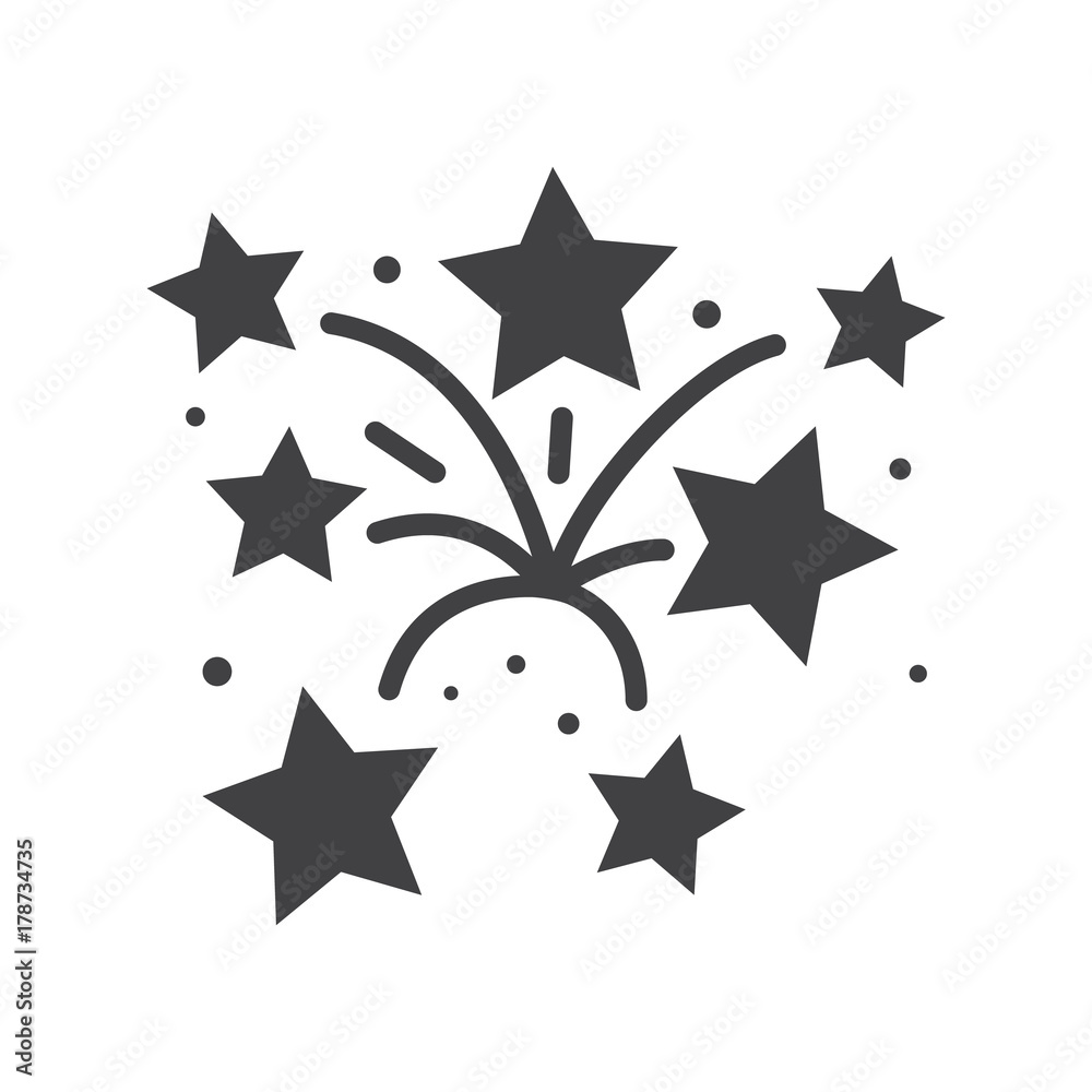 Fireworks line icon, silhouette vector sign, linear pictogram Stock ...