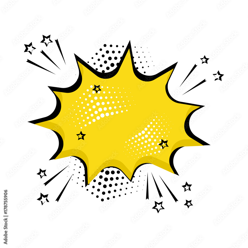 Yellow comic bubble for your text. Comic sound effects in pop art style ...