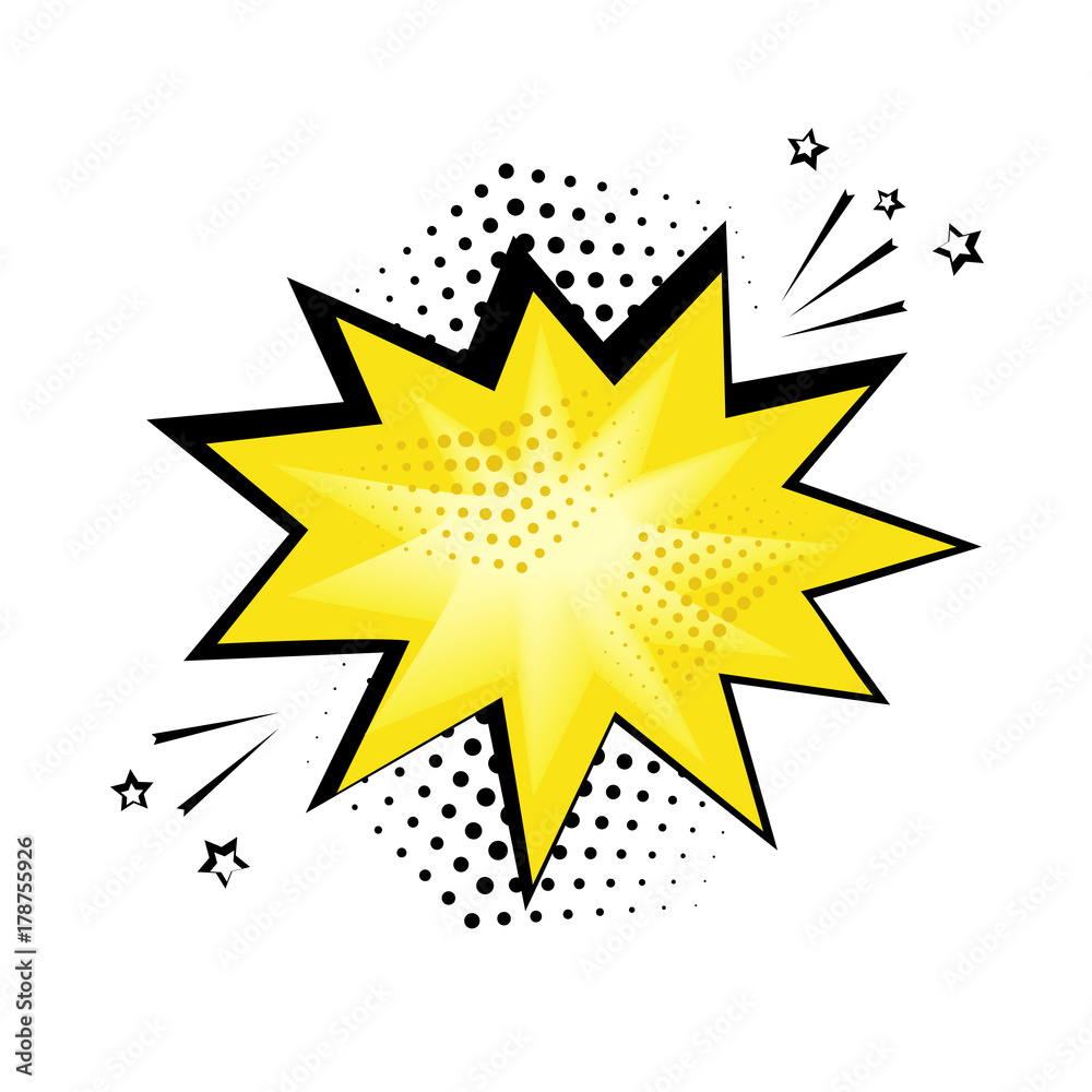 Yellow comic bubble for your text. Comic sound effects in pop art style ...