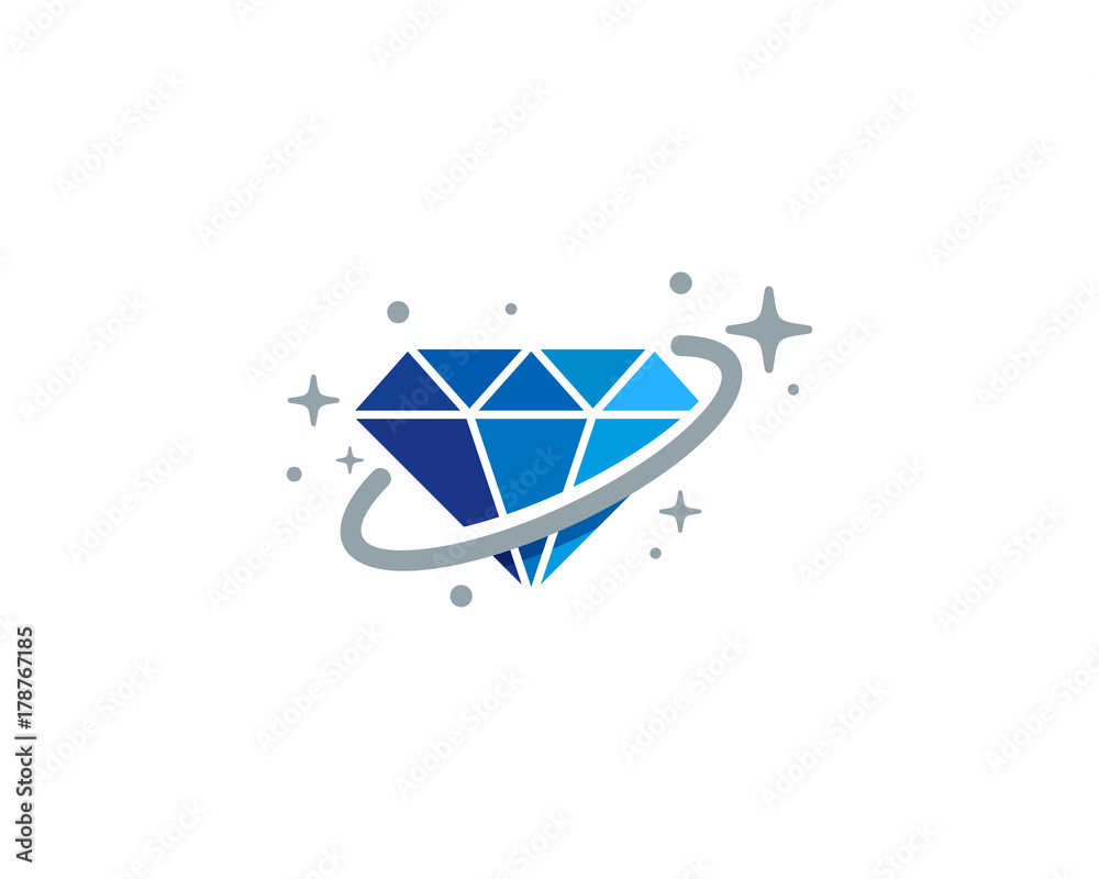 Diamond Planet Icon Logo Design Element Stock Vector | Adobe Stock